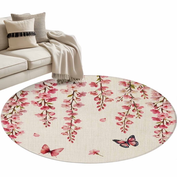 Butterfly Flower Large Area Rugs for Bedroom Living Room, Soft Non Slip ...