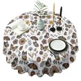 Butterfly Flower Leaf Pattern Round Tablecloth 60"x60",Wrinkle Wipeable ...