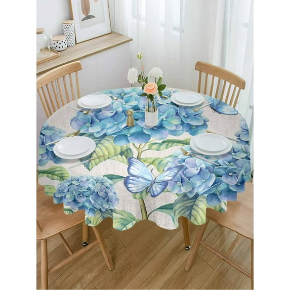 Butterfly Flower Leaf Tree Trunk Waterproof Tablecloth Table ration ...