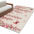 Butterfly Flower Living Room Rug 4x6 Washable Area Rug for Bedroom, Non ...