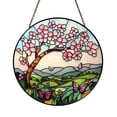 Butterfly Flower Meadow Stained Glass Style Suncatcher Window Hanging ...