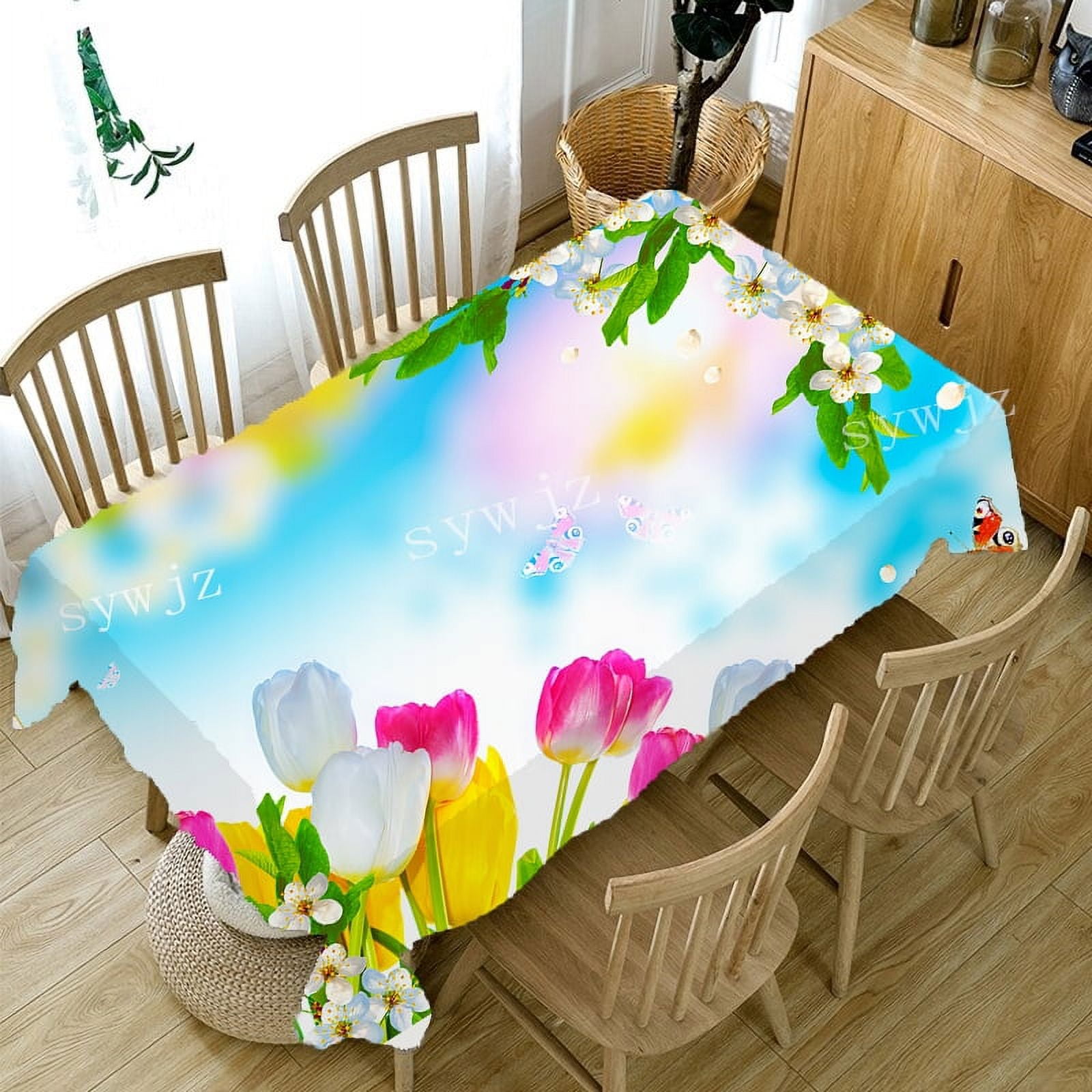 Butterfly Flower Pattern 3D Printed Tablecloth Living Room Coffee Table ...