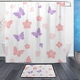Butterfly Flower Pattern Bathroom Accessory Sets Waterproof Shower ...