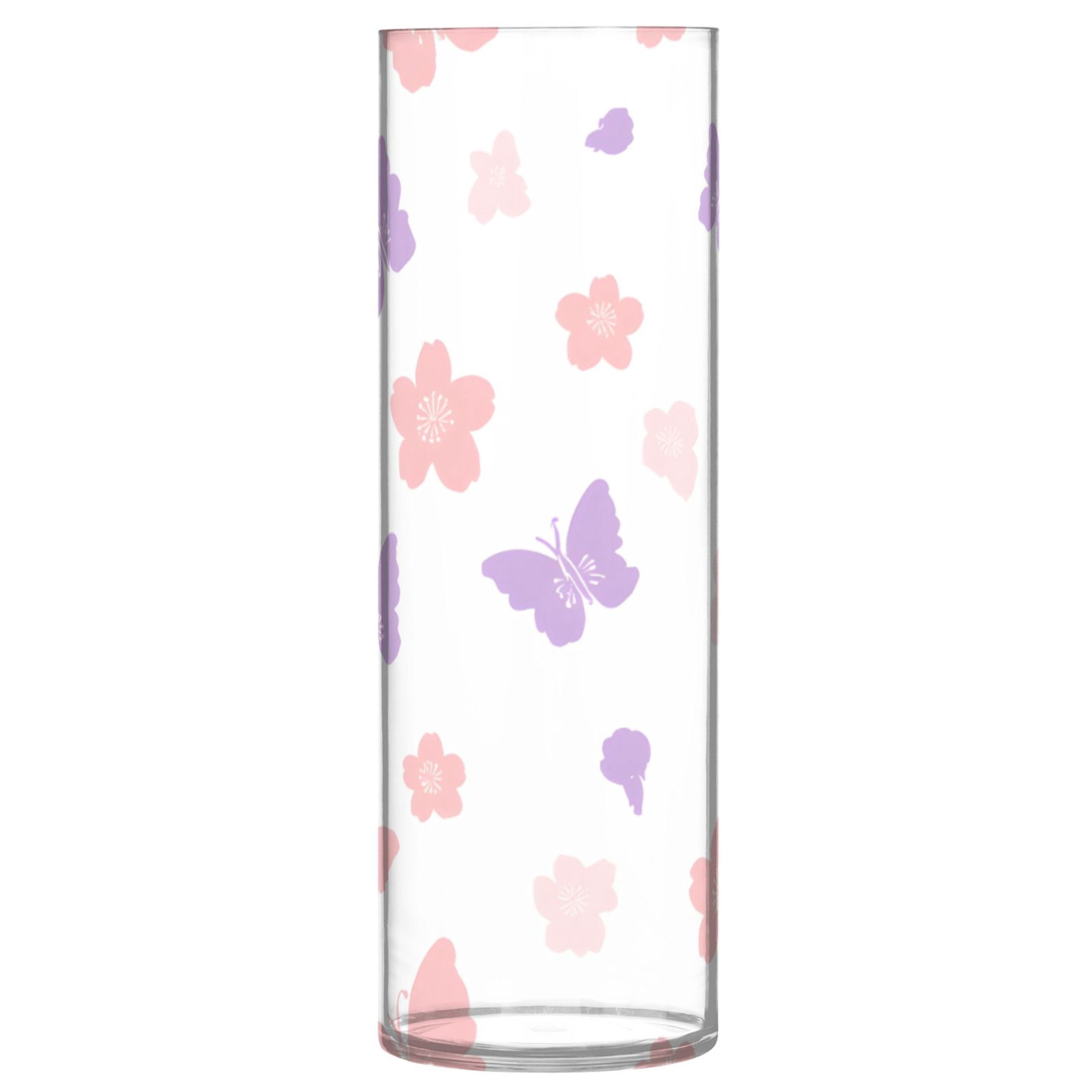 Butterfly Flower Pattern Vase Flower Vase Clear Unbreakable Plastic ...