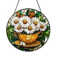 Butterfly Flower Scene Stained Glass Style Suncatcher – Window Hanging ...