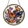 Butterfly Flower Stained Glass Suncatcher – Floral Decorative Window ...