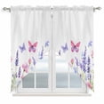 Butterfly Flower Swag Curtain Valance for Window 2 Panels Spring Pink ...