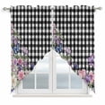Butterfly Flower Swag Curtain Valance for Window 2 Panels Watercolor ...