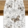 Butterfly Flower Table Runner,Beautiful Stylish Floral Plants Pattern ...