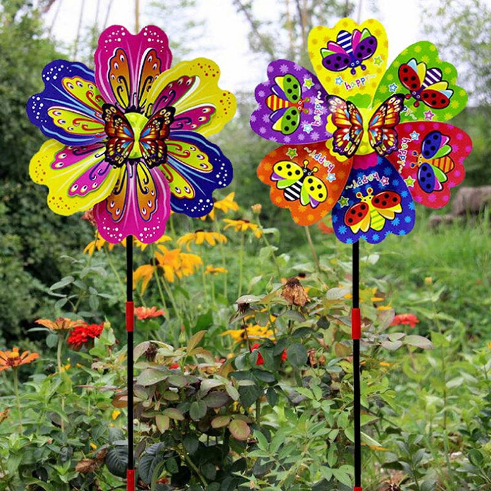 Butterfly Flower Windmill Colourful Wind Spinner Garden Yard Decoration ...