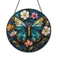 Butterfly Flower Window Hanging Decor, Stained Glass Style Fantasy ...