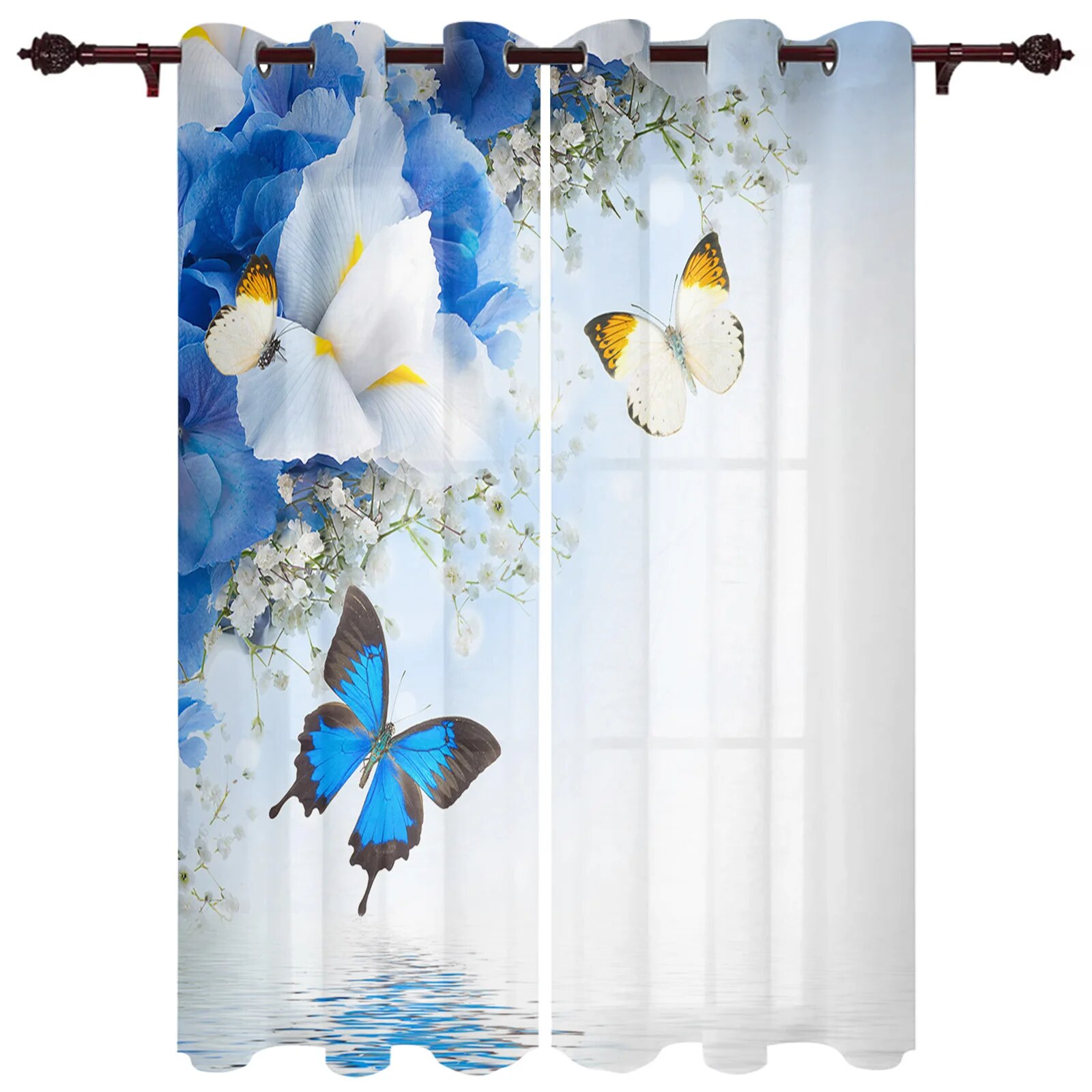 Butterfly Flower Wing Gradient Petal Childrens' Room Curtain Hall ...