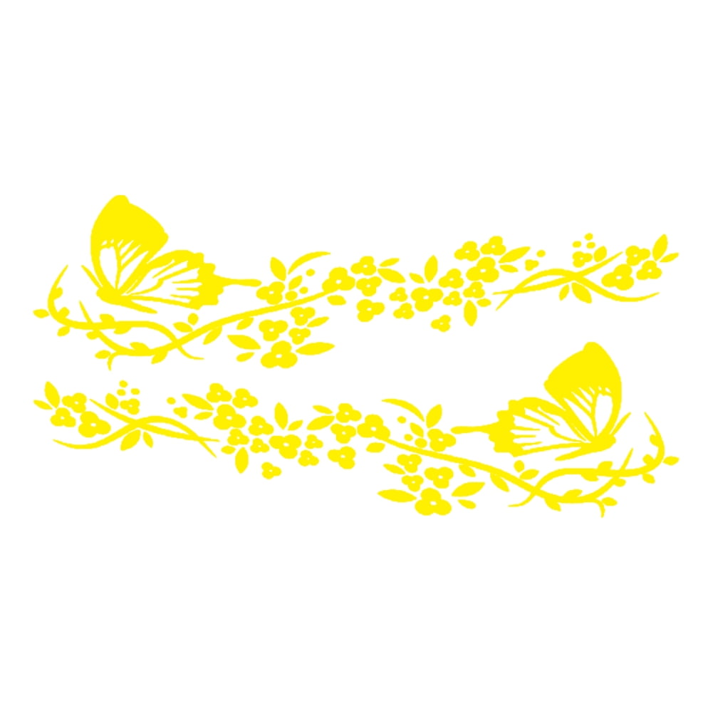 Butterfly Flowers Car Decorative Stickers Auto Side Bumper Hood Sticker ...