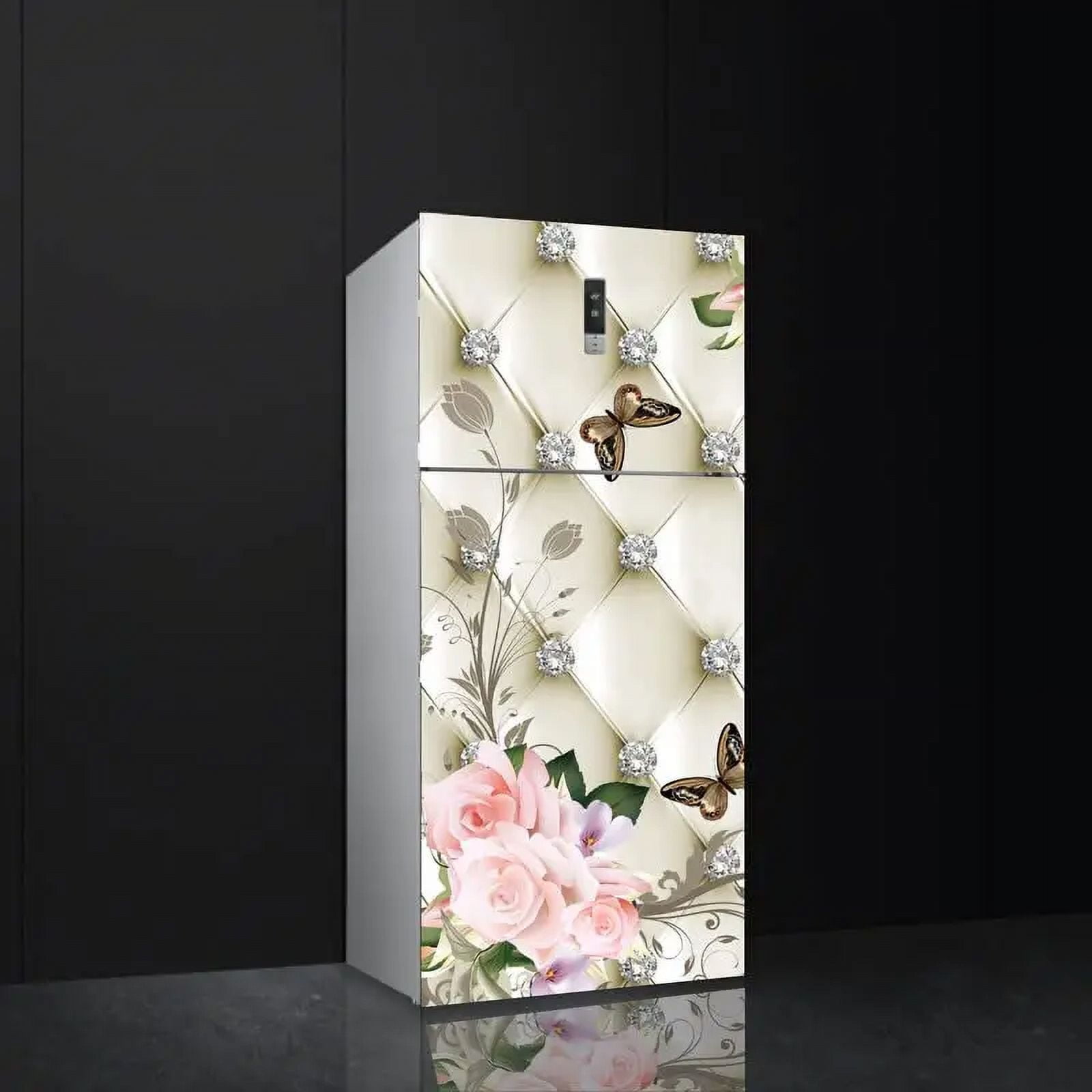 Butterfly Flowers Fridge Sticker Fantasy Floral Refrigerator Stickers ...