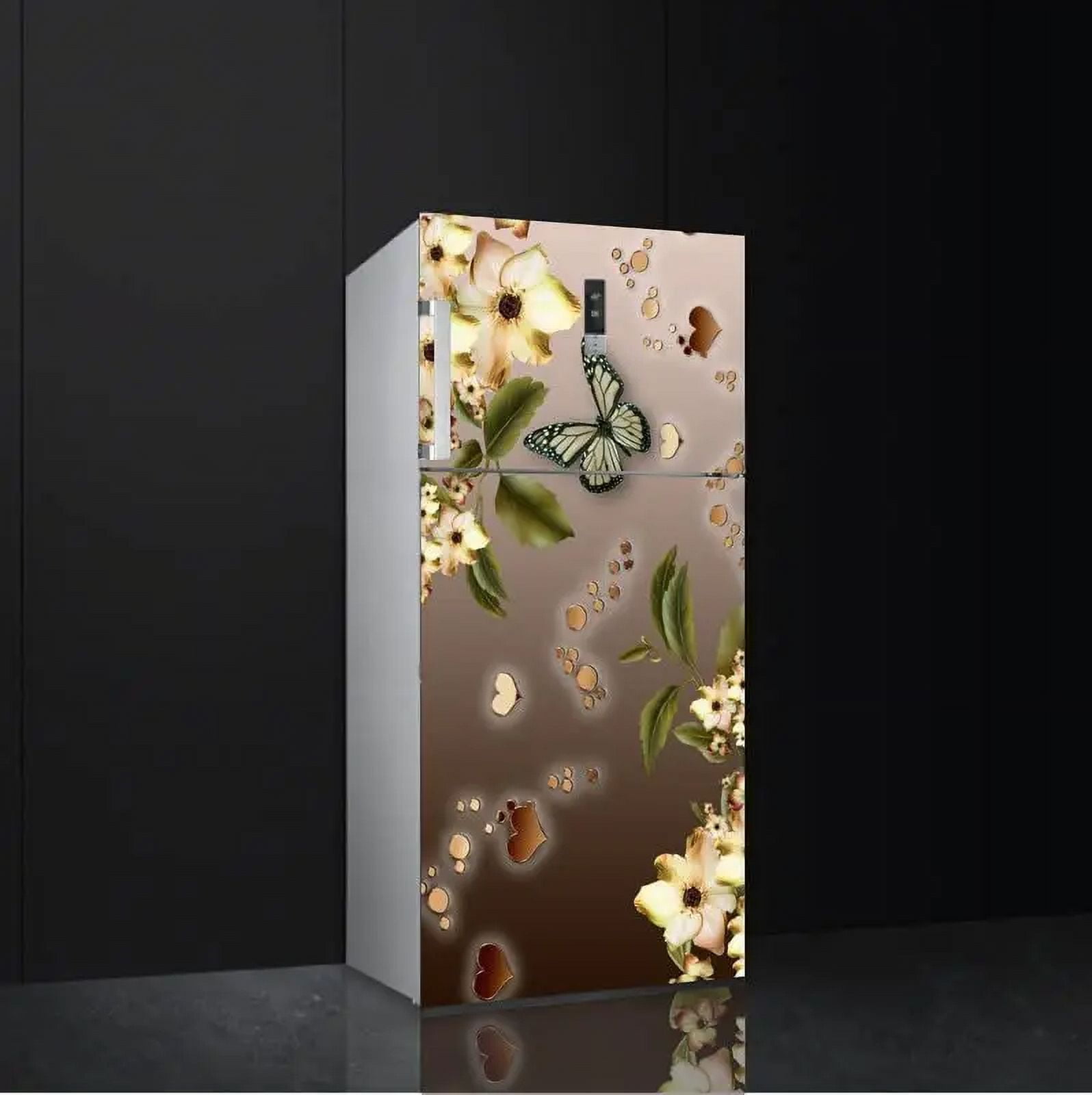 Butterfly Flowers Fridge Sticker Fantasy Floral Refrigerator Stickers ...