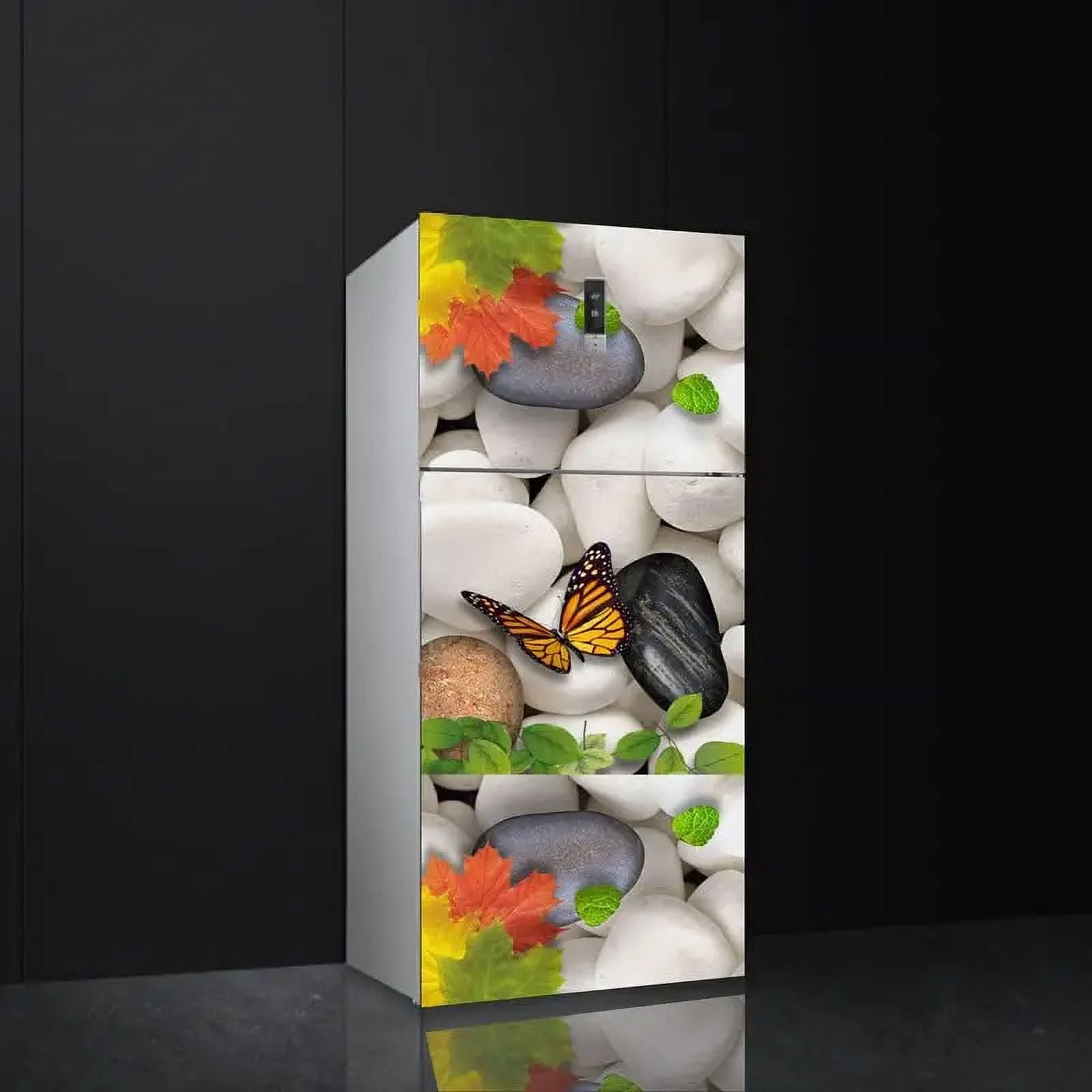 Butterfly Flowers Fridge Sticker Fantasy Floral Refrigerator Stickers ...