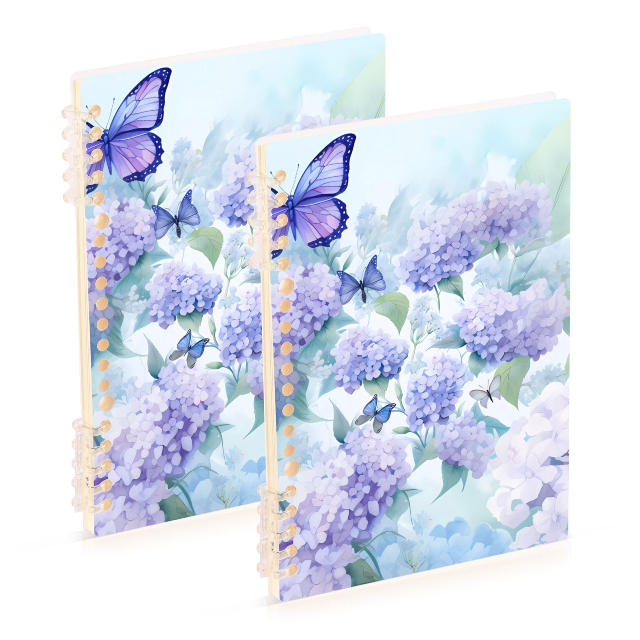 Butterfly Flowers Hydrangea Ring Binder Notebook Journey Note Diary ...