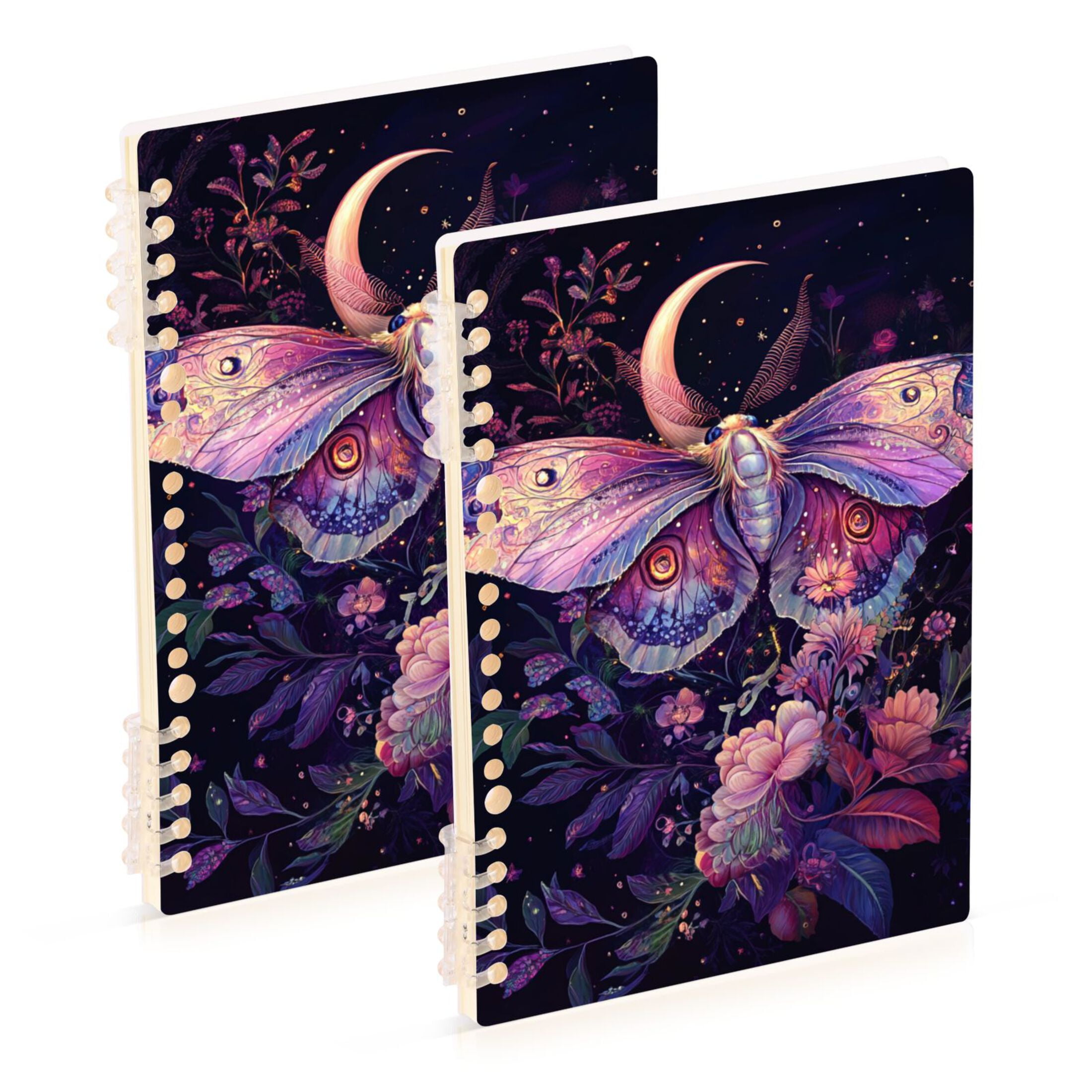 Butterfly Flowers Moonlight Notebook Detachable Coil Notebook Diary A5 ...