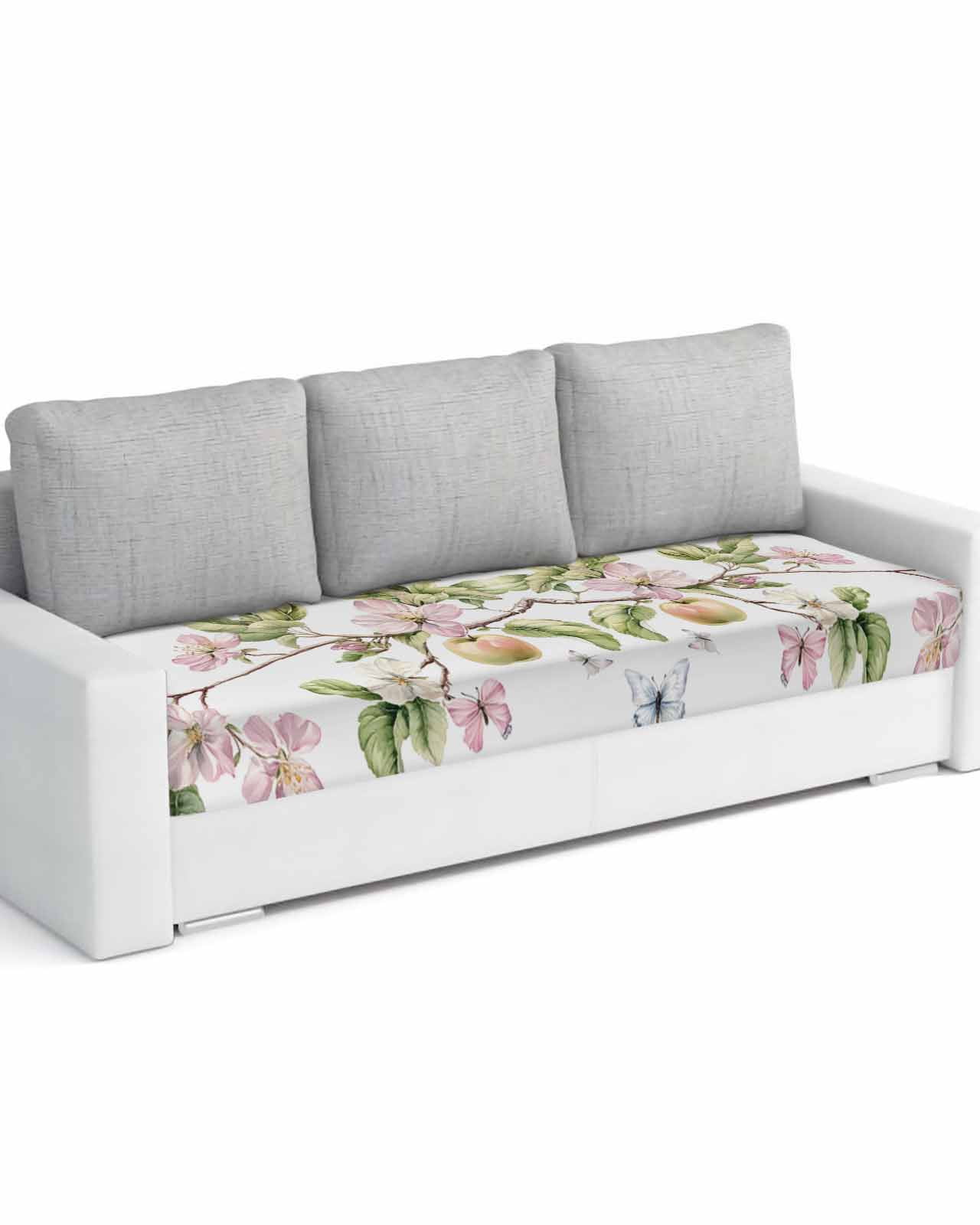 Butterfly Flowers Sofa Couch Cushion Covers Washable, Removable Stretchable Sectional Couch ...