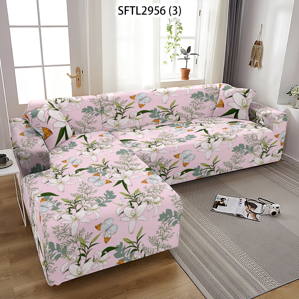 Butterfly Flowers Sofs Covers Sectional Sofa Cover L Shape Sofa Cover ...