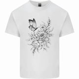 Butterfly & Flowers T-Shirt - Walmart.com