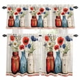 Butterfly Flowers in Vase Kitchen Curtains Set for Windows, Spring ...