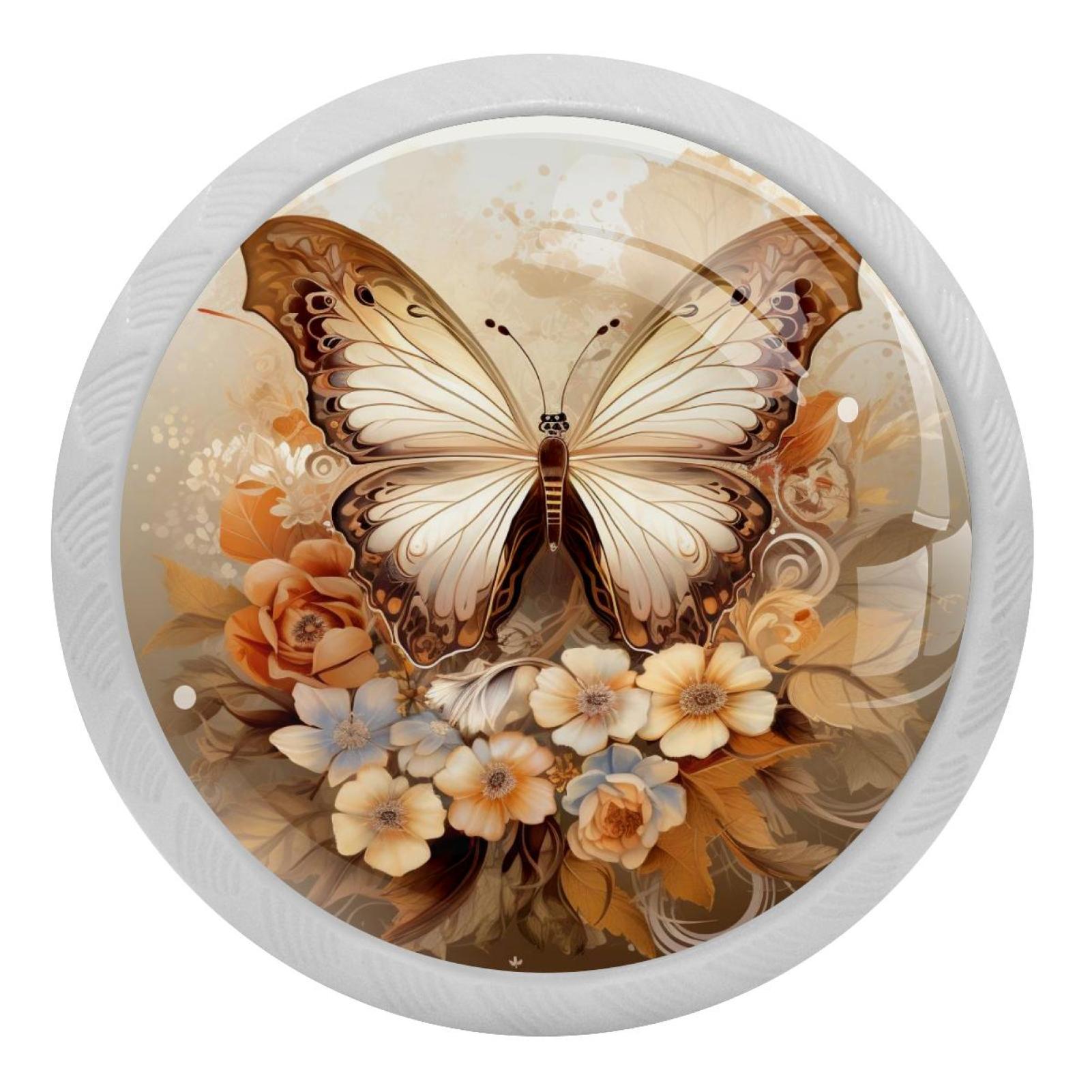 Butterfly Fluorescent Drawer Pulls with Screws: Round 4-Pack - Glow-in ...