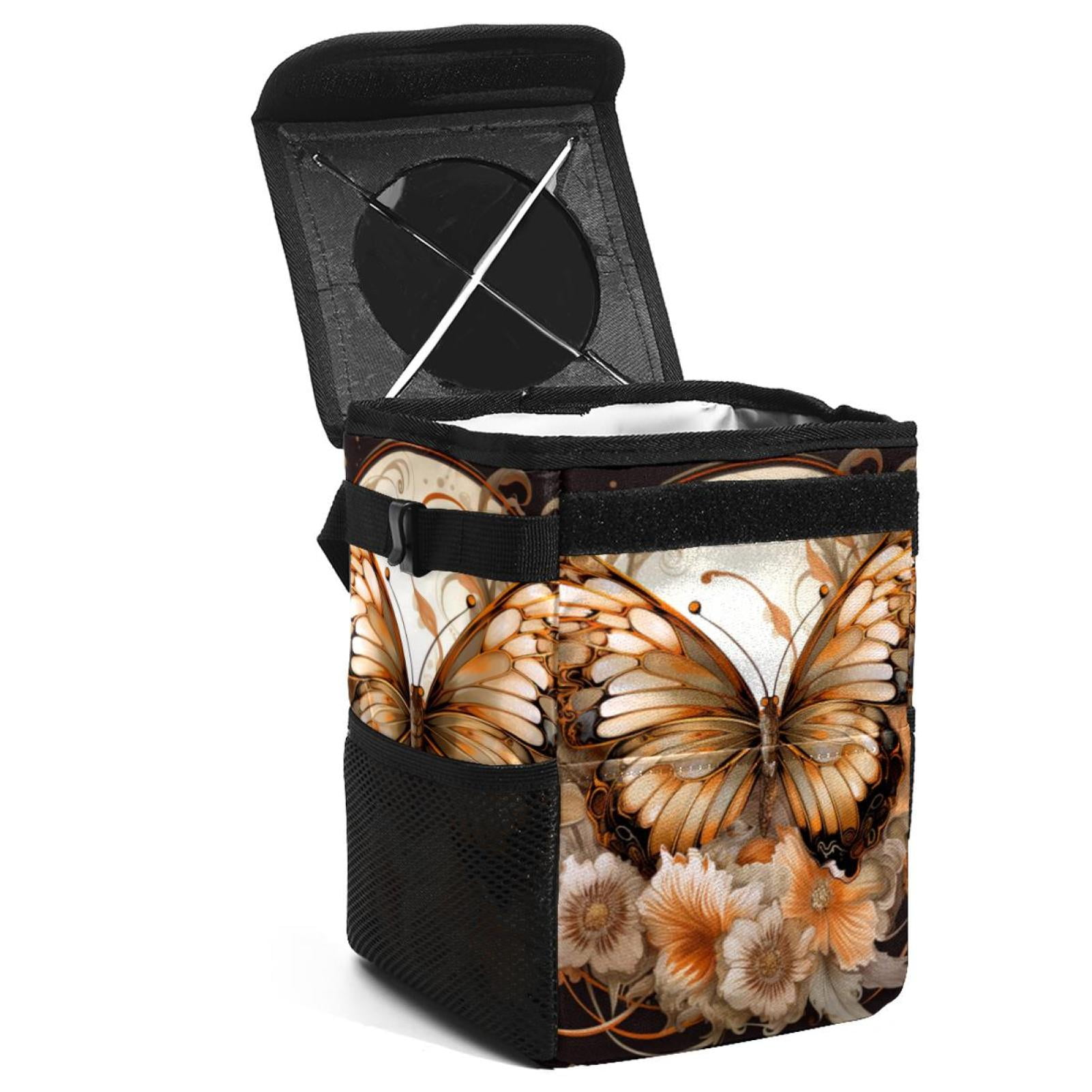 Butterfly Foldable Car Garbage Can with Lid, Leak-proof, Hanging ...
