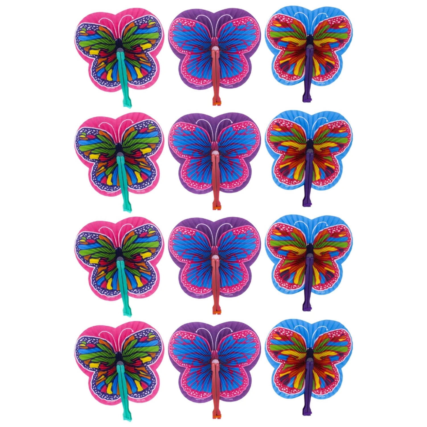 Butterfly Folding Paper Fan (Dozen) - Walmart.com