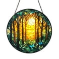 Butterfly Forest Themed Stained Glass Style Suncatcher for Window Decor ...