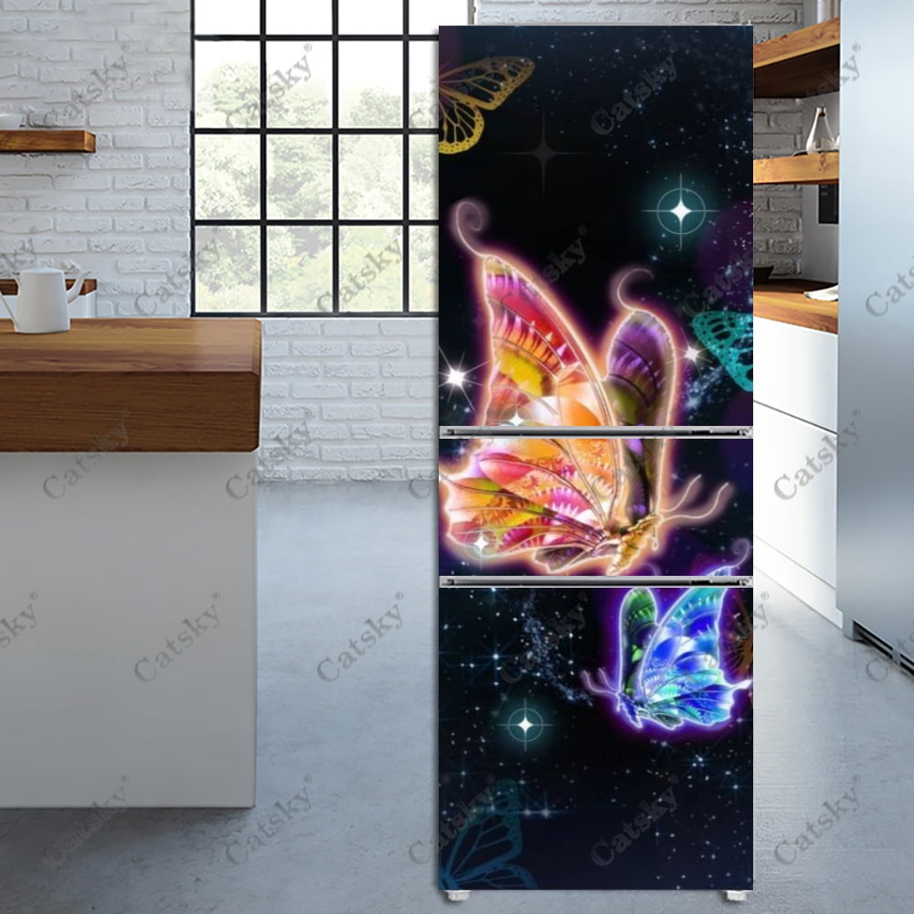 Butterfly Fridge Stickers Fridge Door Sticker Stickers Floral Vinyl ...