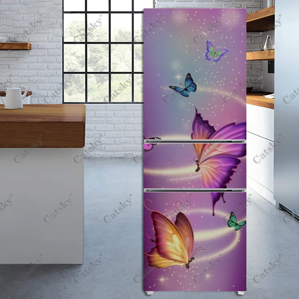 Butterfly Fridge Stickers Fridge Door Sticker Stickers Floral Vinyl ...