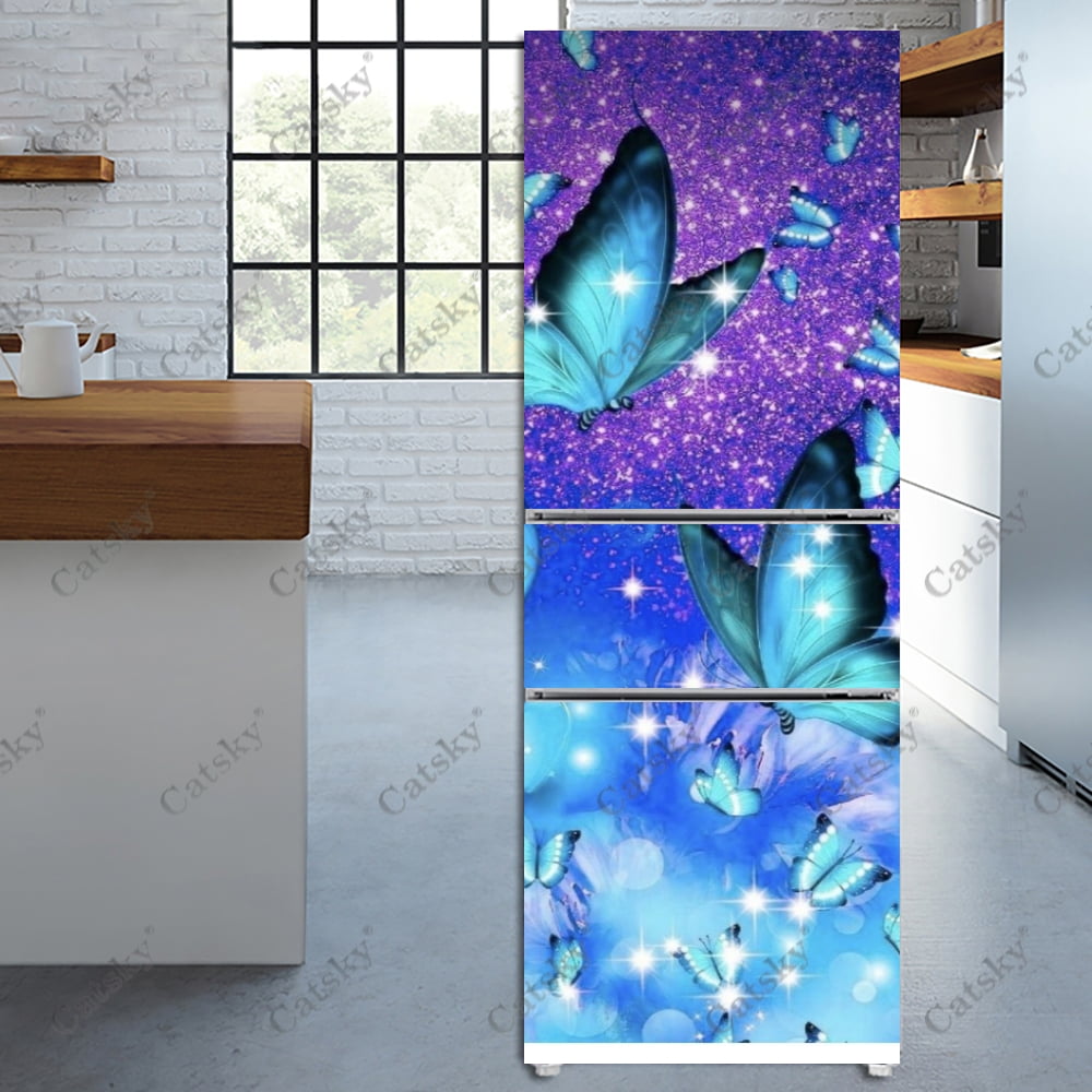 Butterfly Fridge Stickers Fridge Door Sticker Stickers Floral Vinyl ...