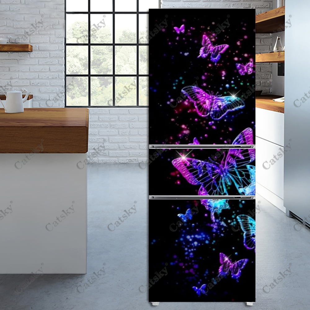 Butterfly Fridge Stickers Fridge Door Sticker Stickers Floral Vinyl ...