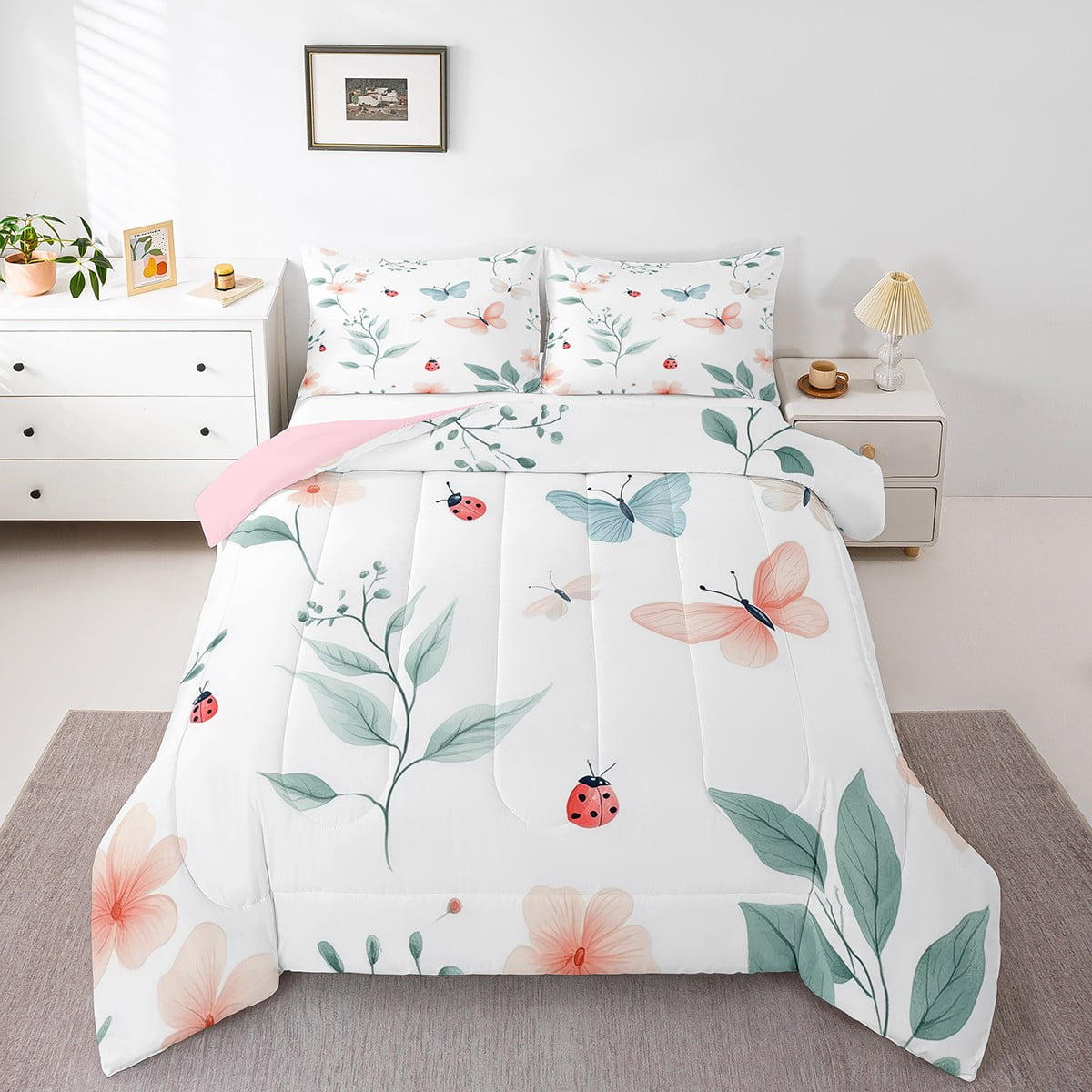 Butterfly Full Size Comforter Set Rustic Farmhouse Bedding Sets ...