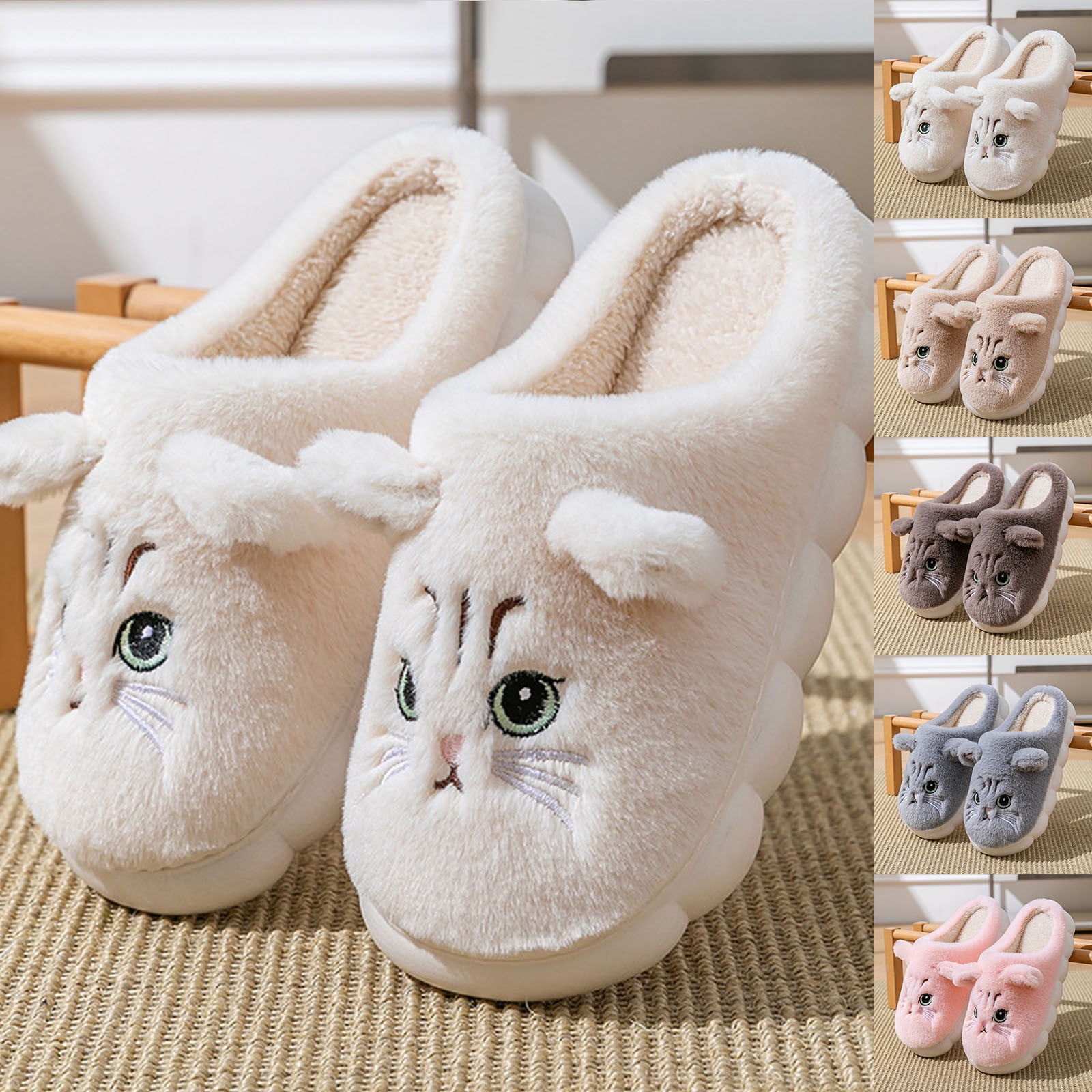 Butterfly Fuzzy Slippers Women's For Indoor House Shoes With Memory ...