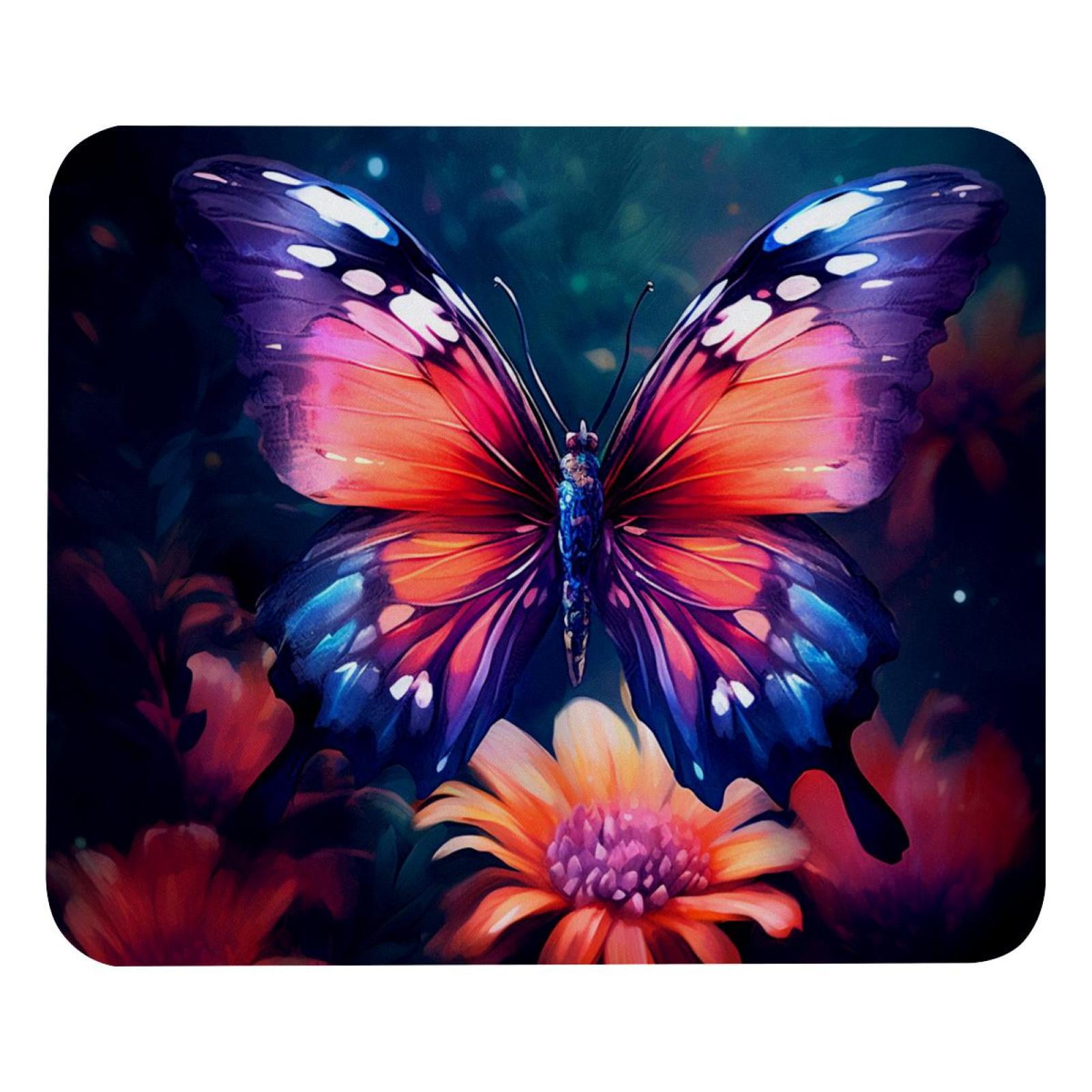 Butterfly Gaming Mouse Pad Desk Mat, Square 8.3x9.8 Inch Non-Slip ...