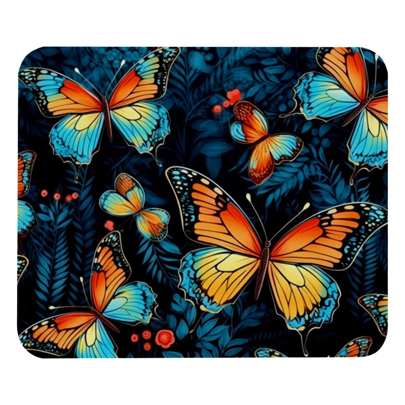 Butterfly Gaming Mouse Pad, Desk Mat, Square 8.3x9.8 Inch Non-Slip ...