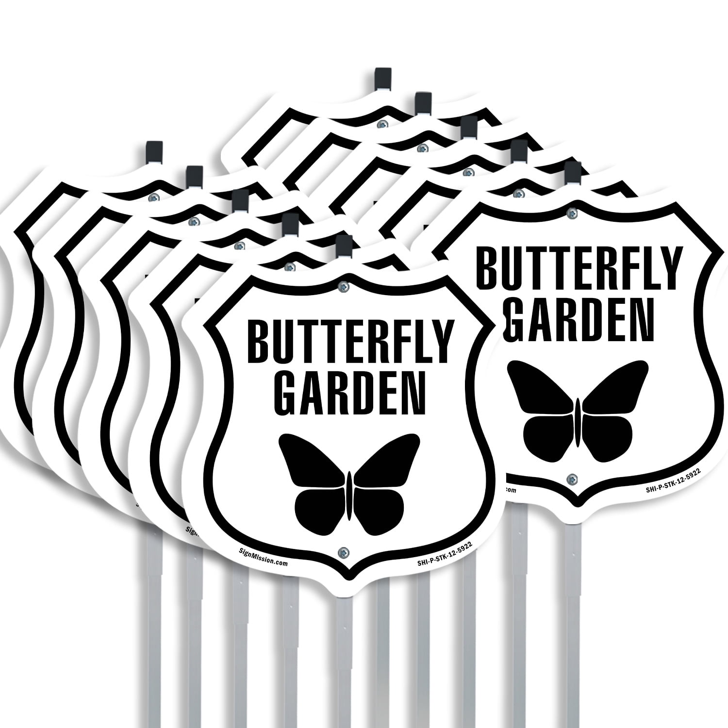 Butterfly Garden (10 Pack) 12 inch X 12 inch Shield Shaped Commercial ...