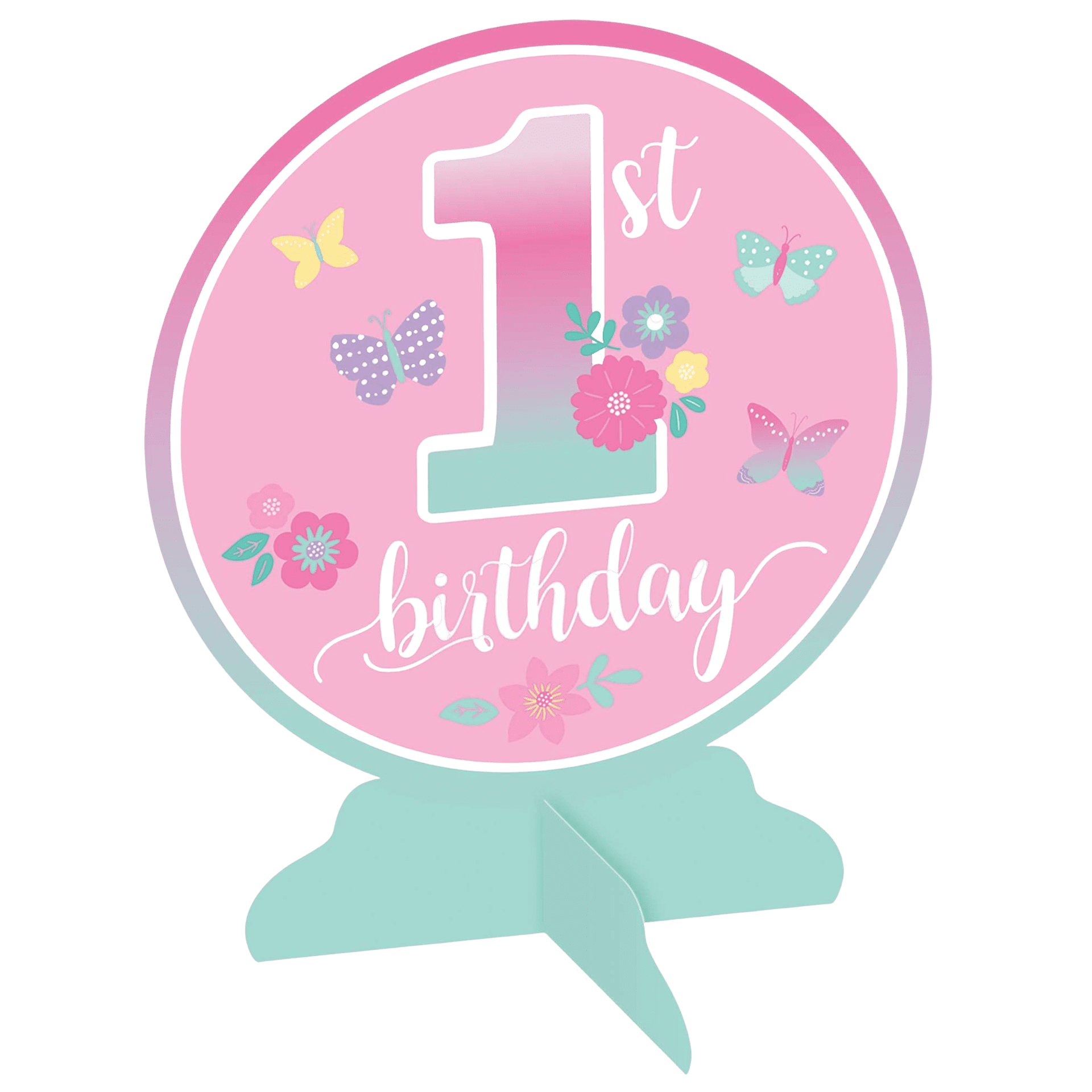 Butterfly Garden 1st Birthday Table Centerpiece (1ct) - Walmart.com