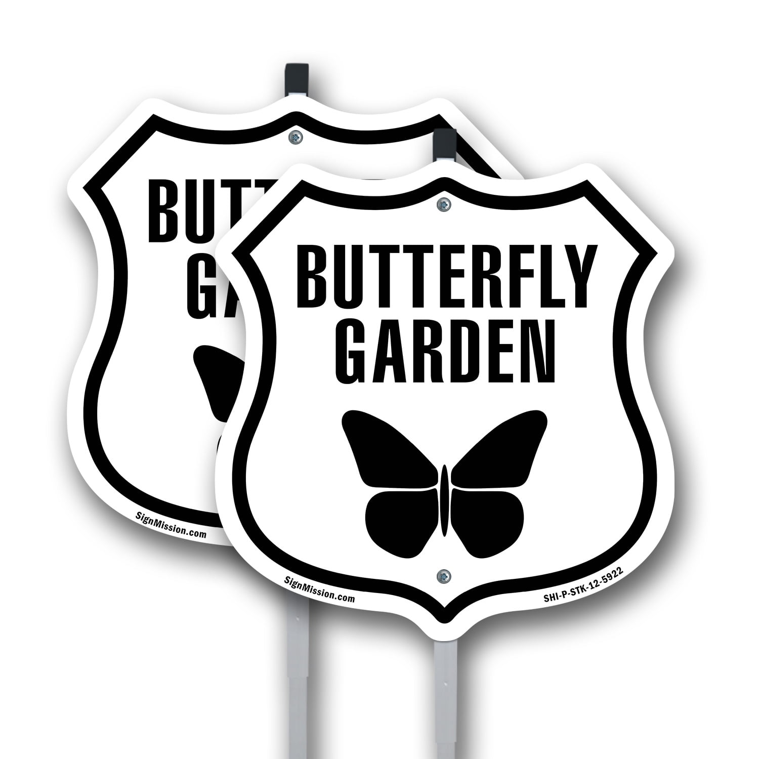 Butterfly Garden (2 Pack) 12 inch X 12 inch Shield Shaped Commercial ...