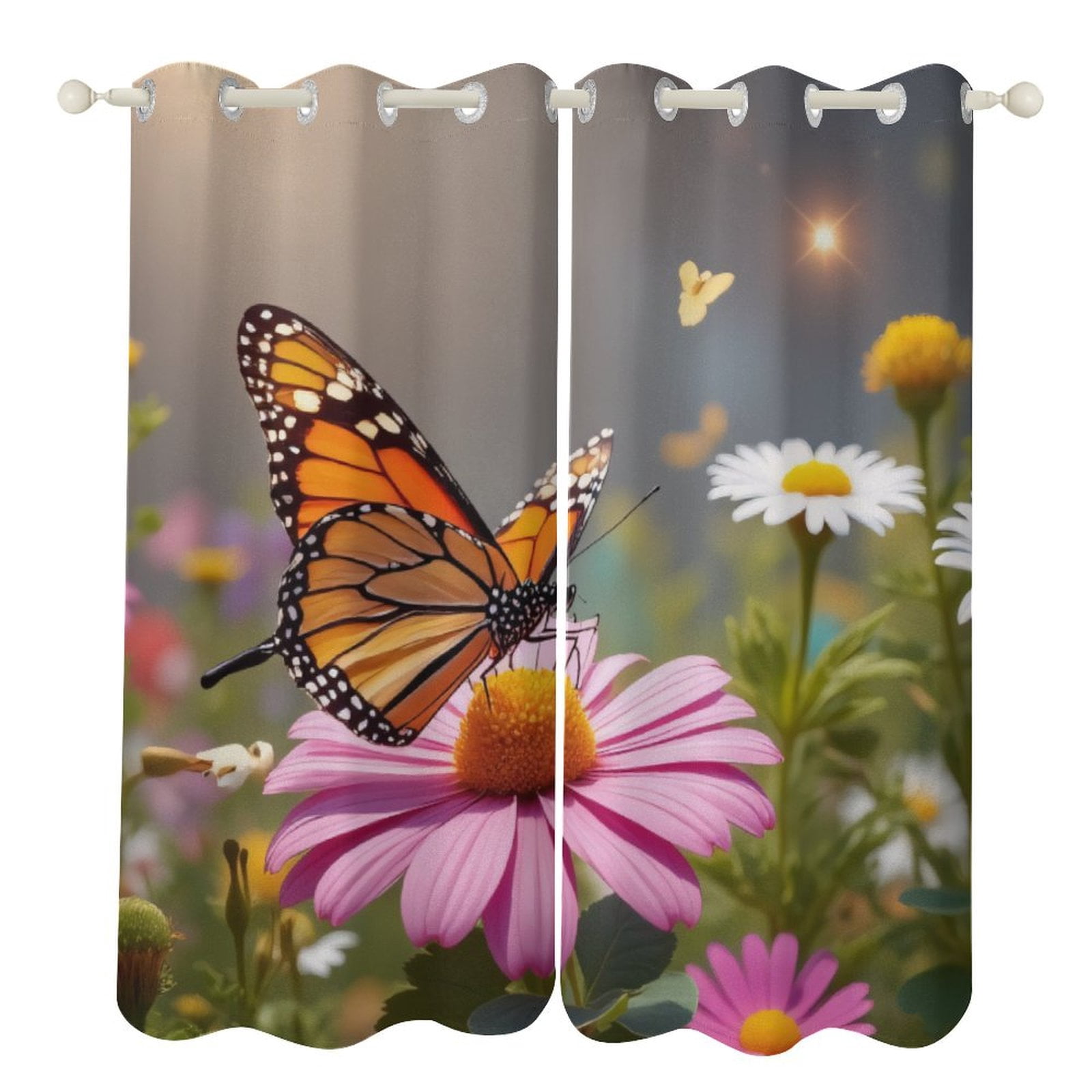 Butterfly Garden Bloom Luxury Window Curtains Blinds for Living Room ...