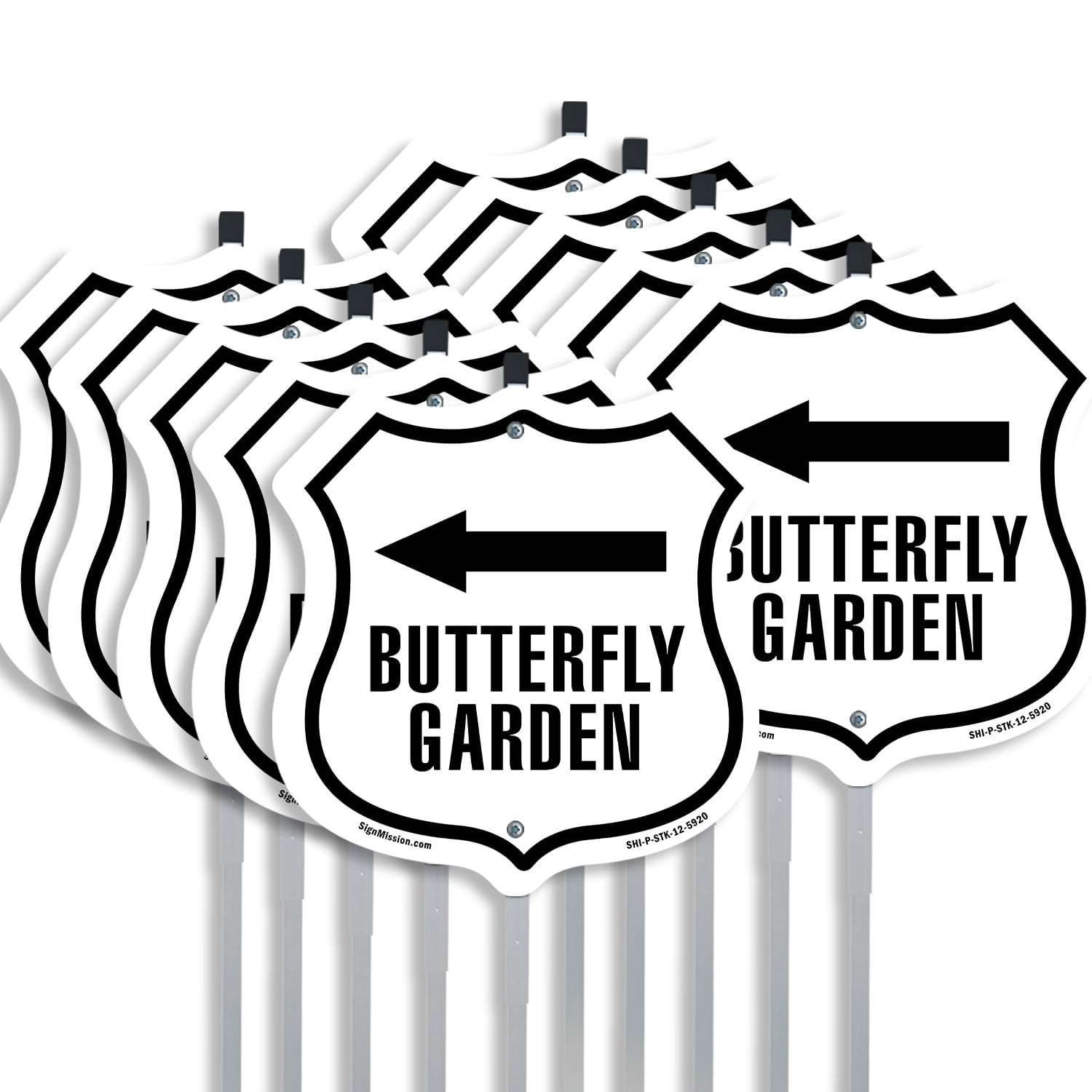 Butterfly Garden Left (10 Pack) 12 inch X 12 inch Shield Shaped Rust ...