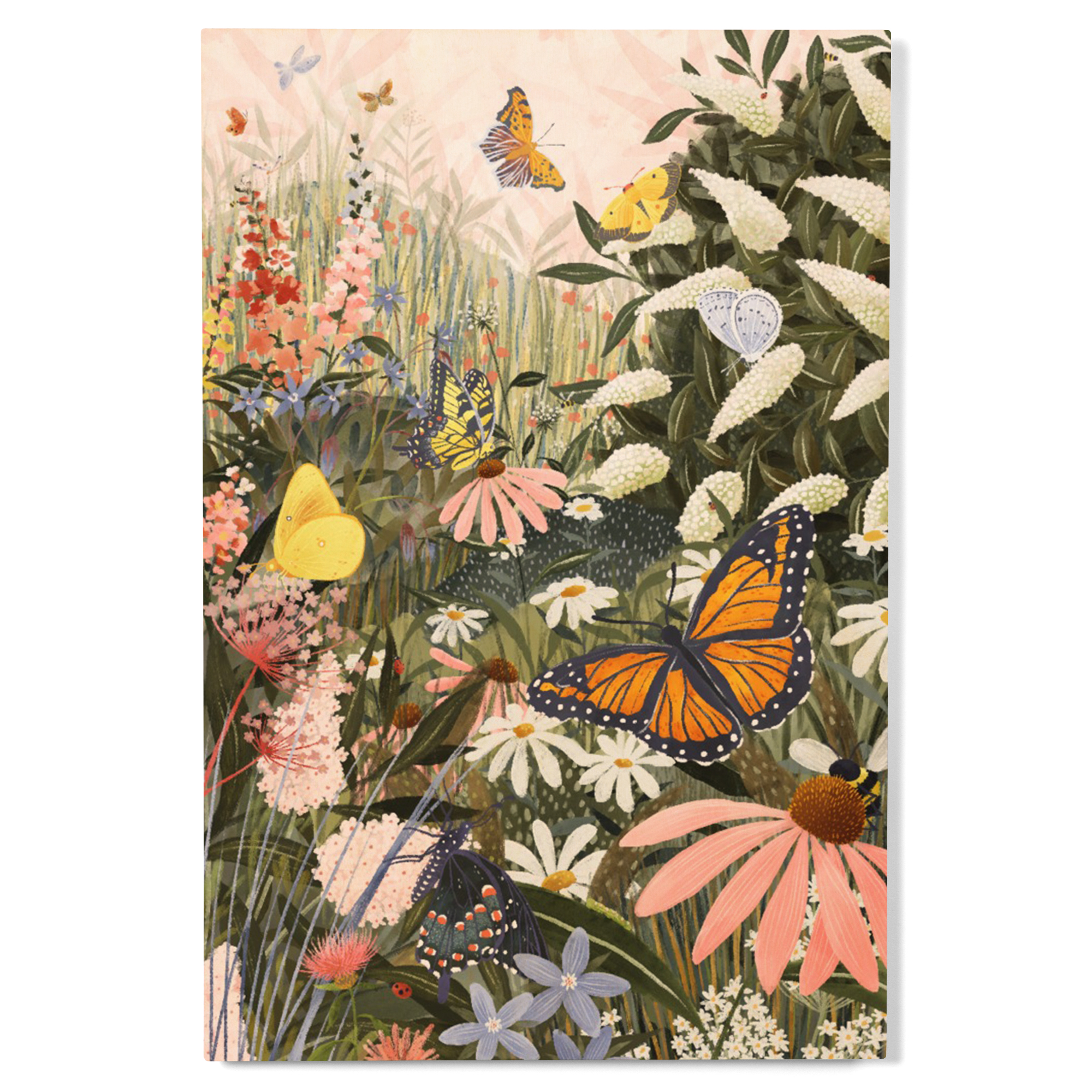 Butterfly Garden, Pastel Birch Wood Wall Sign (12x18 Rustic Home Decor ...