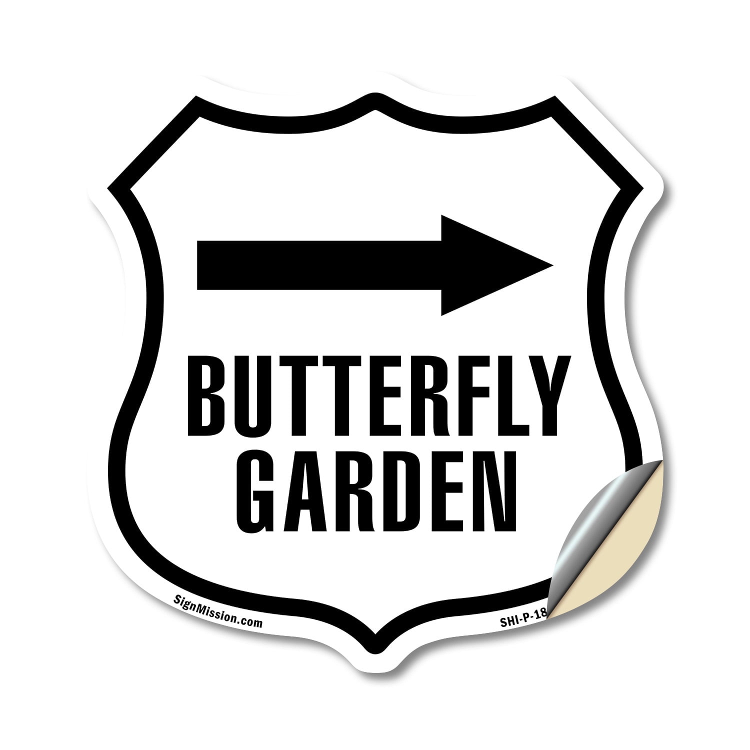 Butterfly Garden Right 12 inch X 12 inch Shield Shaped Heavy Duty 3.2 ...