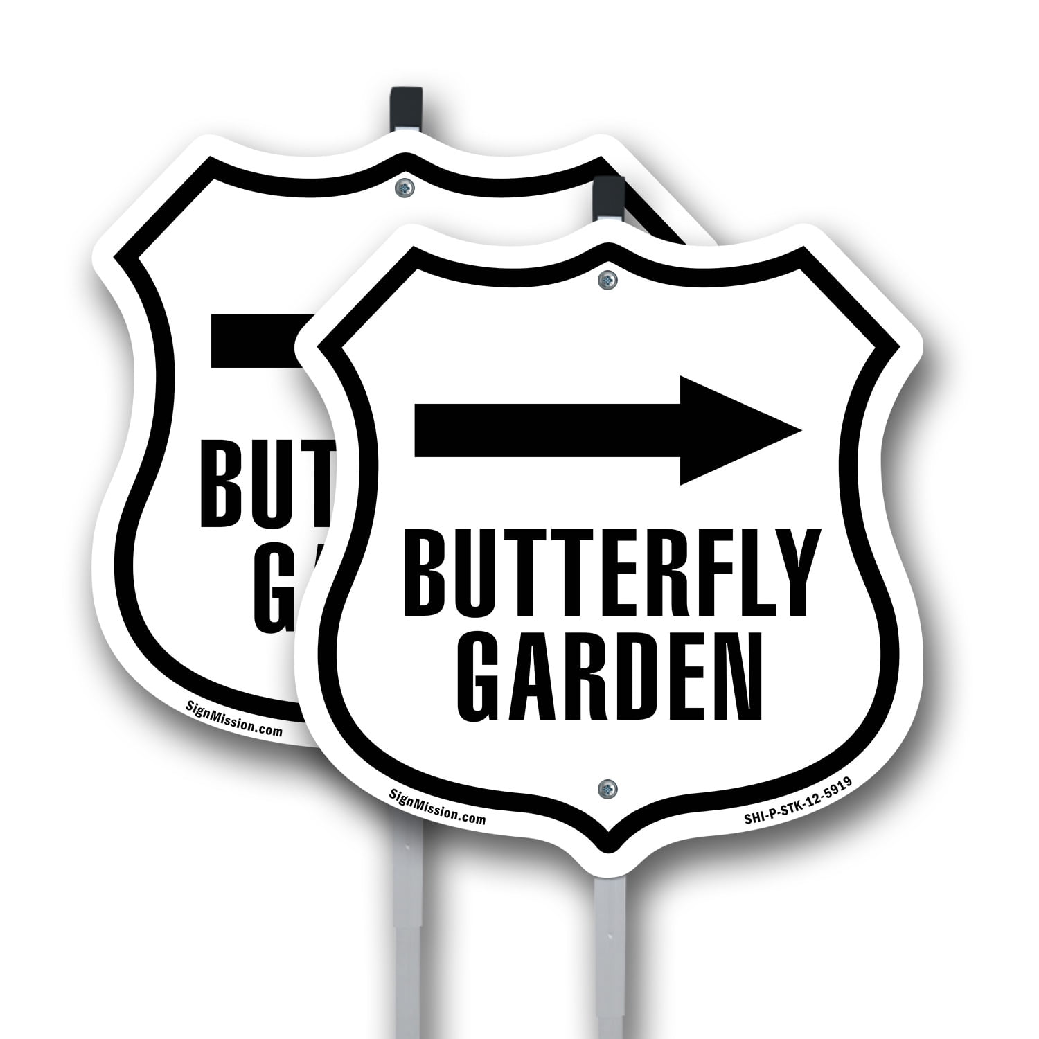Butterfly Garden Right (2 Pack) 12 inch X 12 inch Shield Shaped Rust ...