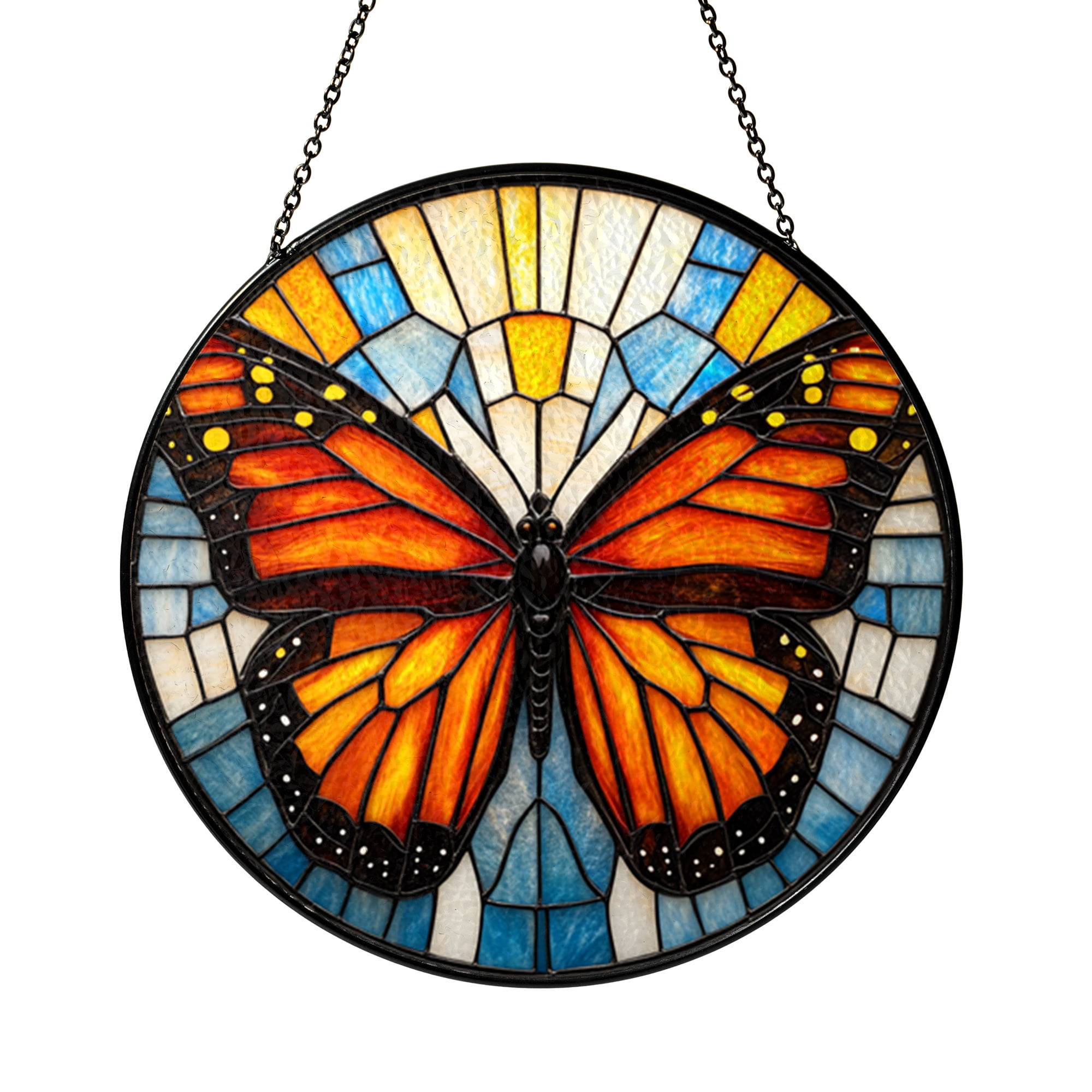 Butterfly Garden Window Hanging – Stained Glass Look Art - Walmart.com