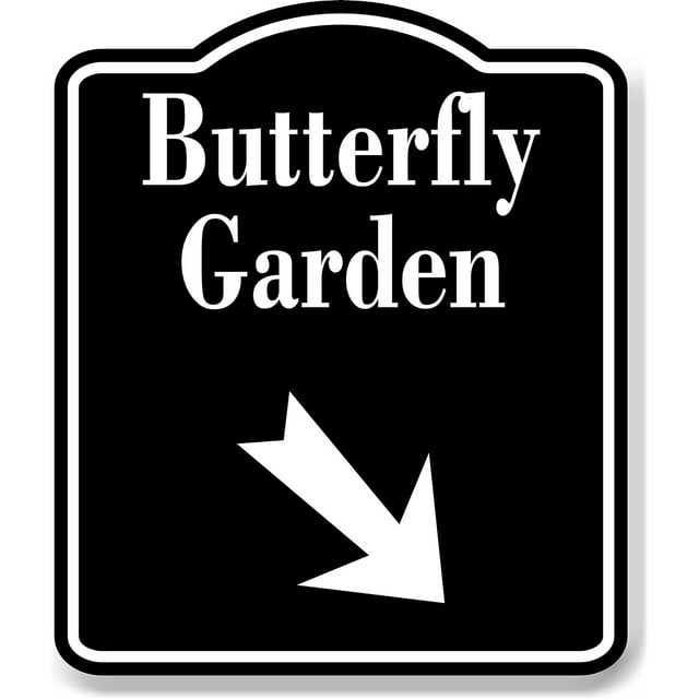 Butterfly Garden Zoo 45 Degree Down Right Arrow BLACK Aluminum ...