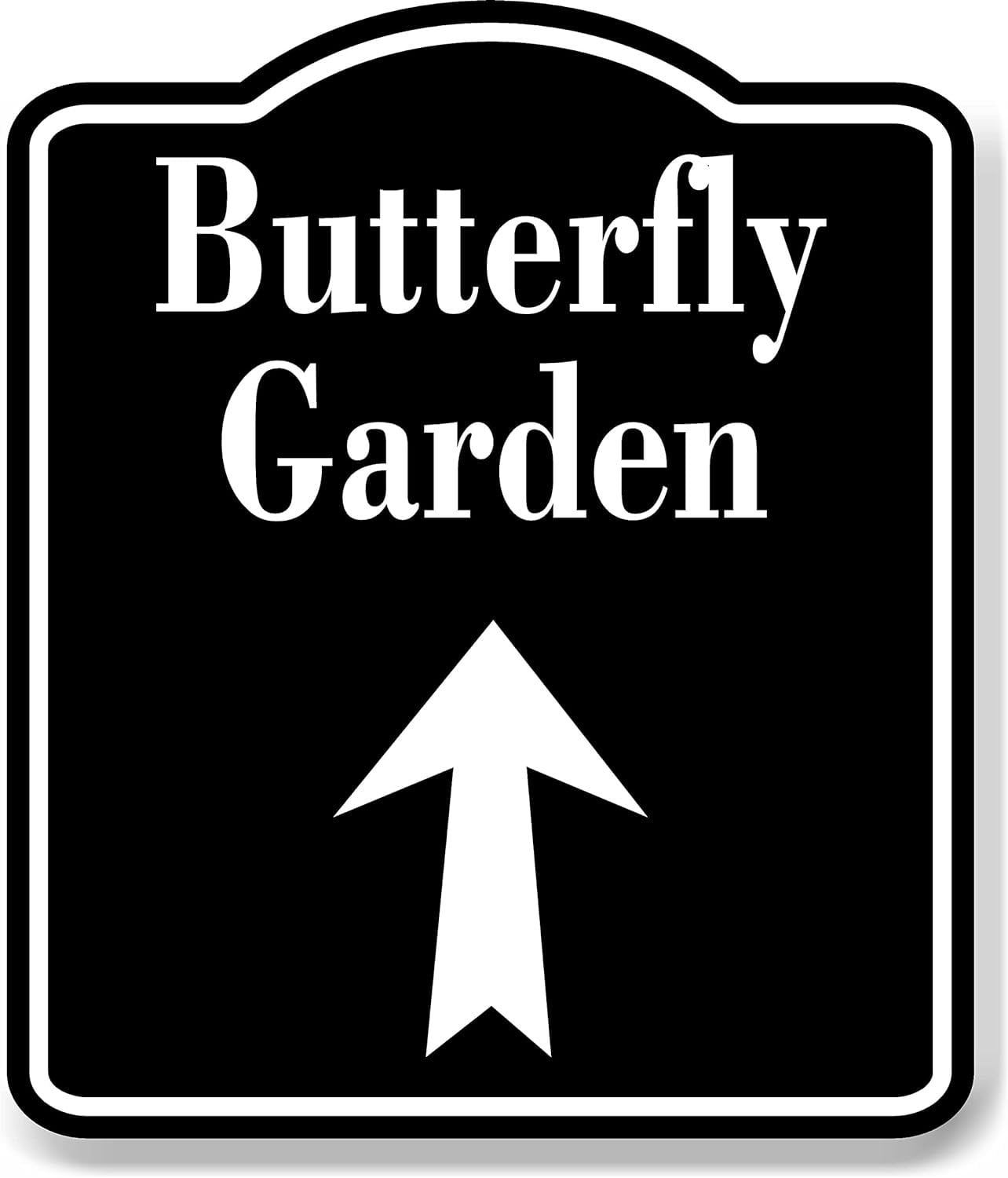 Butterfly Garden Zoo Up Arrow BLACK Aluminum Composite Sign, 15"x18 ...