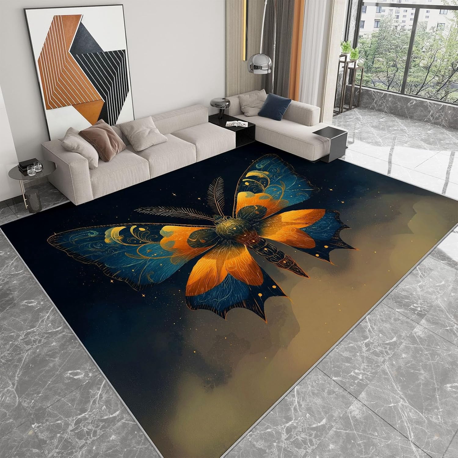 Butterfly Geometry Area Rugs, Abstract Butterfly Geometry Carpet ...